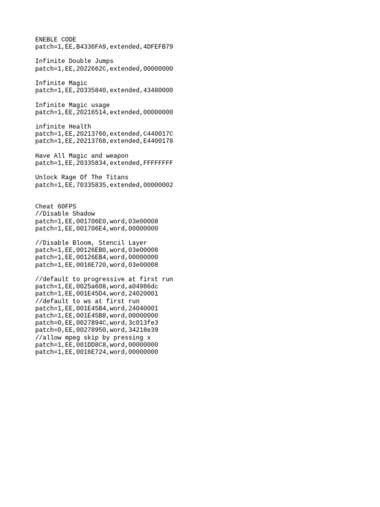 2F123FD8 Pnach | PDF