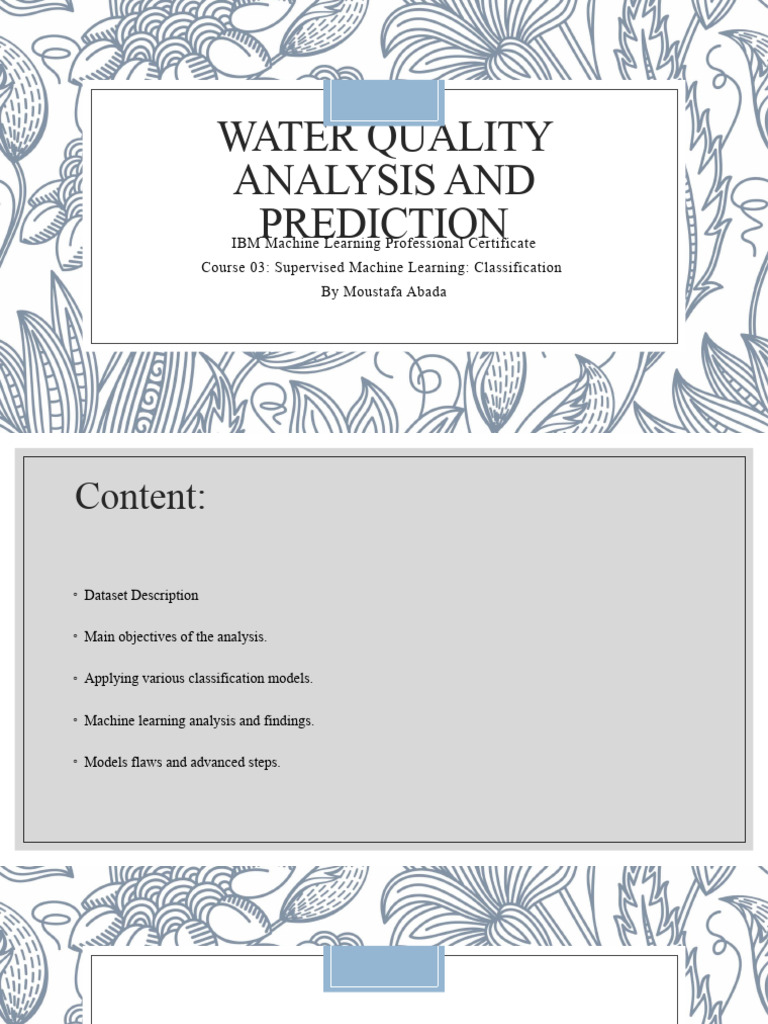 Water Quality Analysis and Prediction | PDF | Water Quality | Water