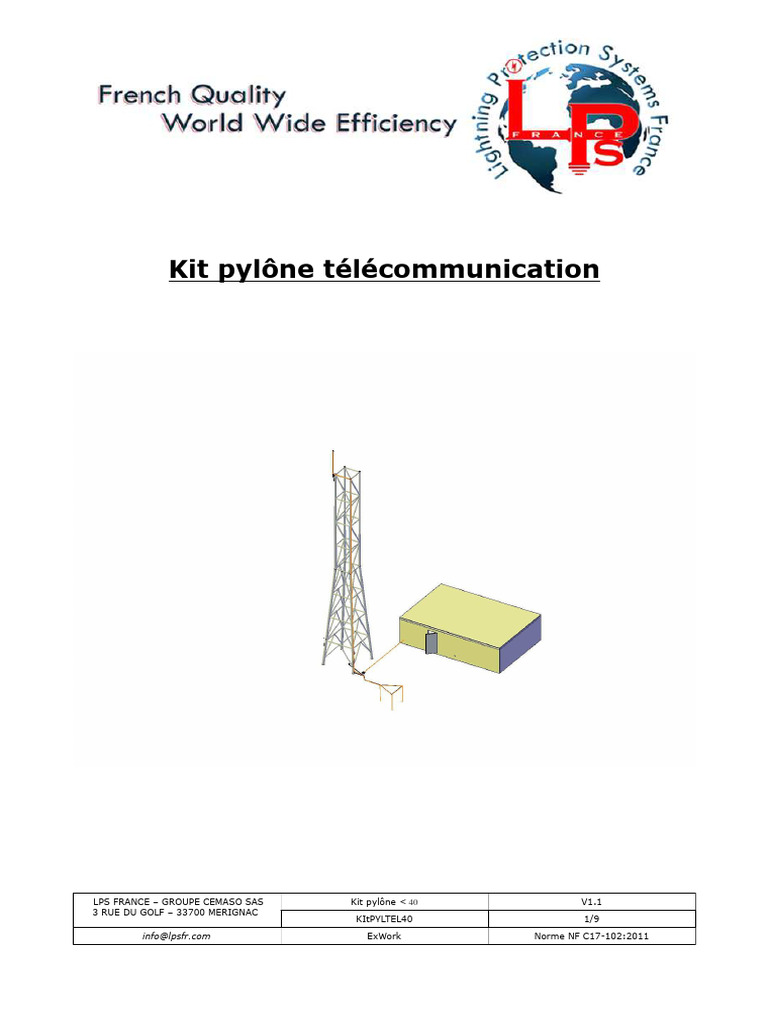 Kit pylône télécommunication norme NF C17-102 | PDF