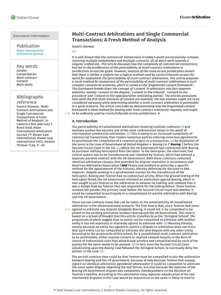 Multi-Contract Arbitration Analysis | PDF | Arbitration | Consent