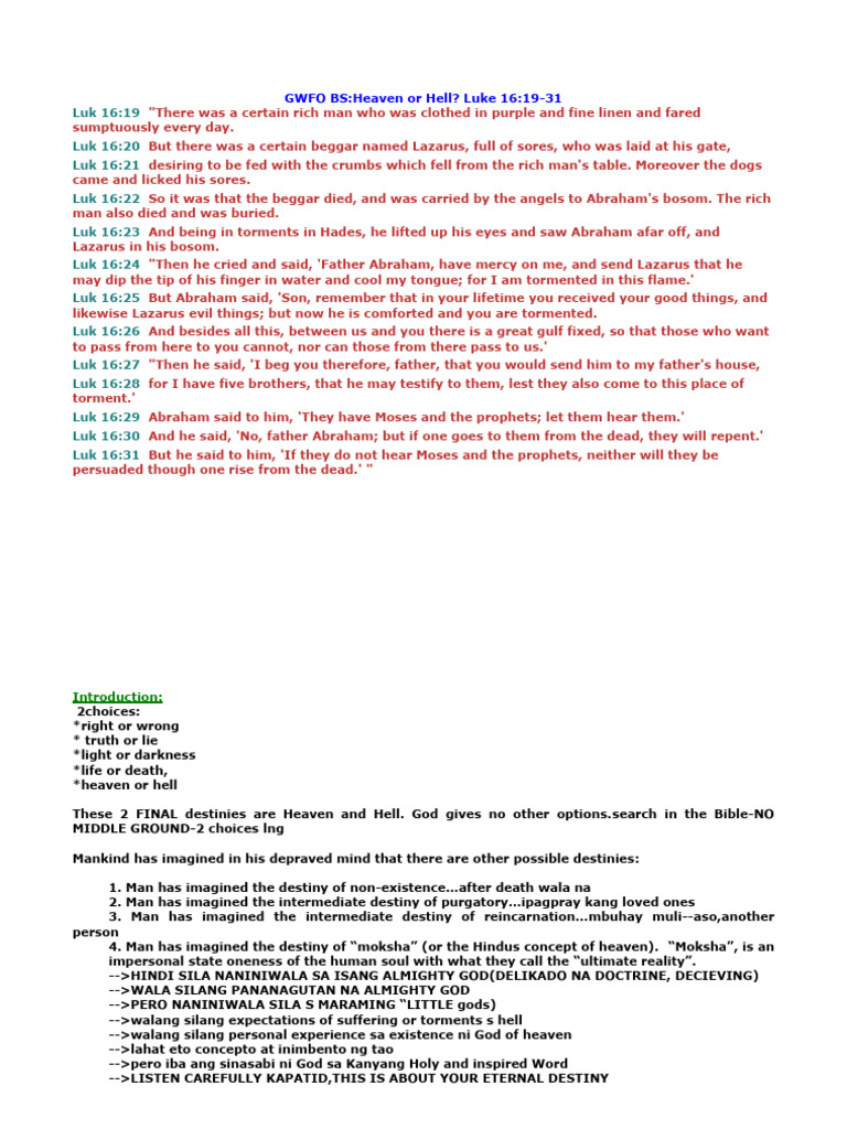 Heaven or Hell | PDF | Hell | Heaven
