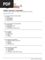 Przykładowa Kartkówka Z Hobbita | PDF