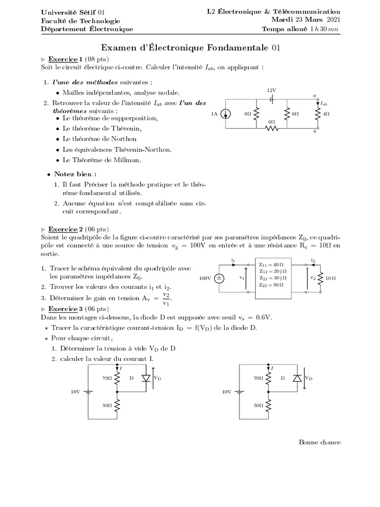 Corrigé Examen Barème | PDF | Électricité | Matériaux