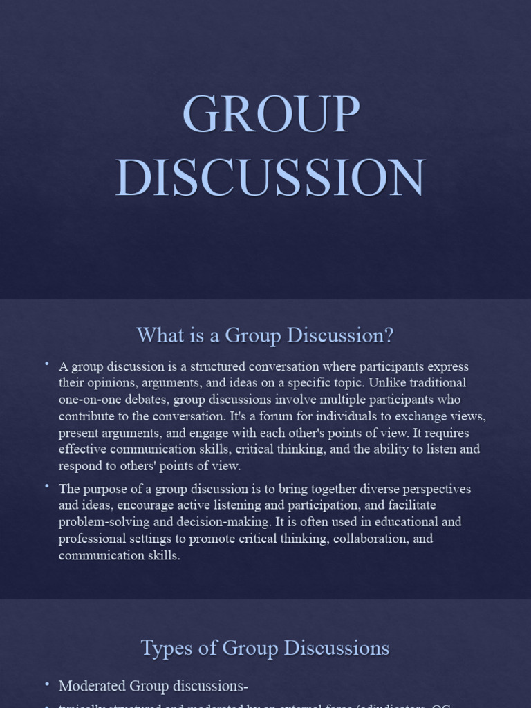 Group Discussion | PDF | Conversation | Thought