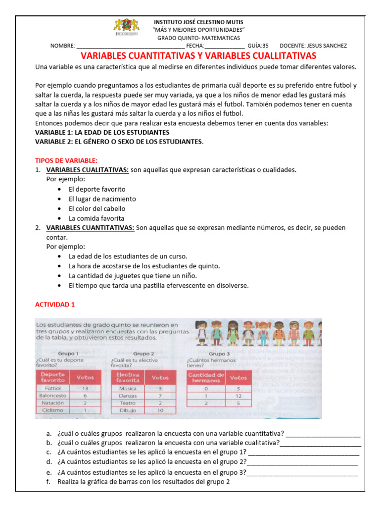 Variables Cuantitativas Y Variables Cuallitativas | PDF | Metodología de encuesta