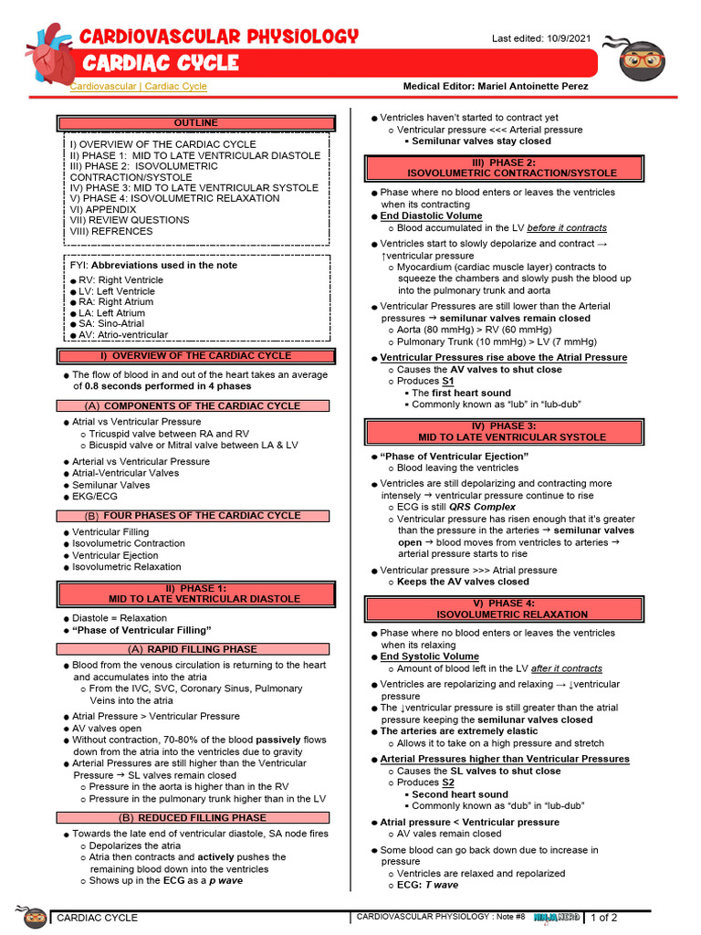 Overview of the Cardiac Cycle | PDF | Heart Valve | Ventricle (Heart)