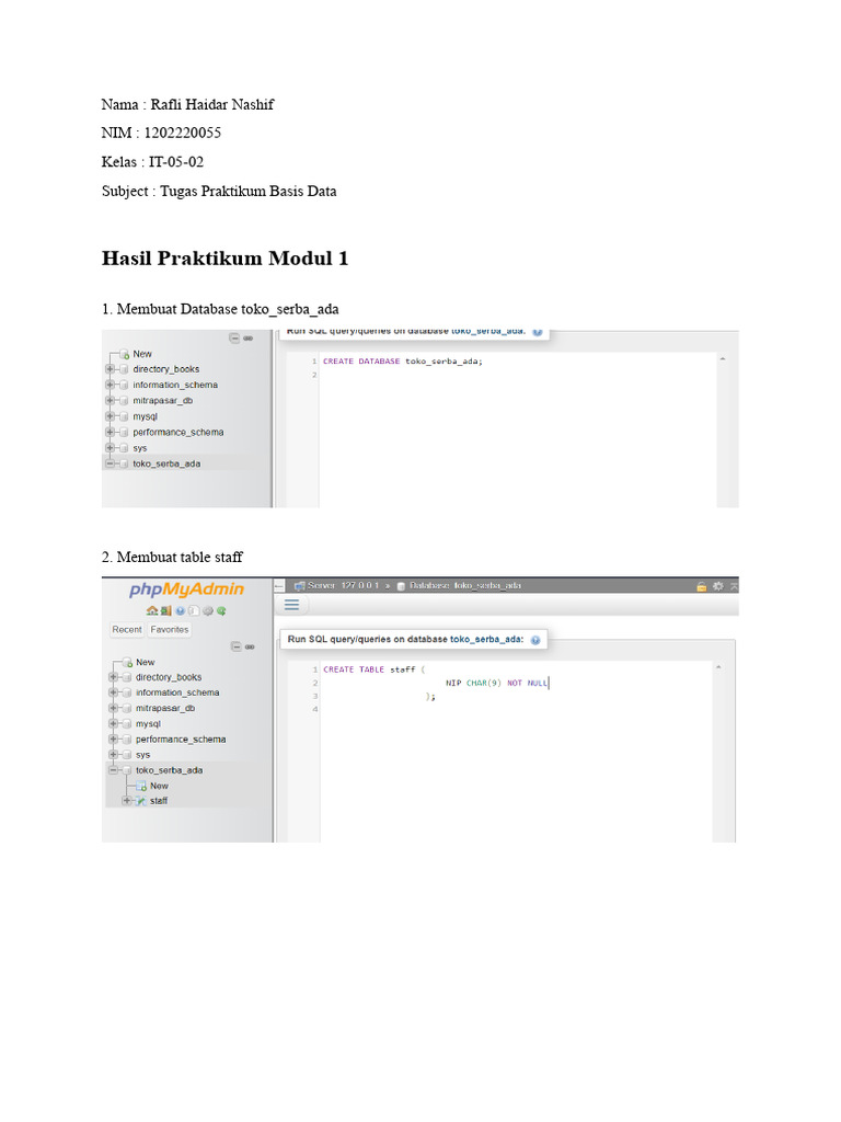Contoh Database Toko Serba Ada | PDF | Komputer