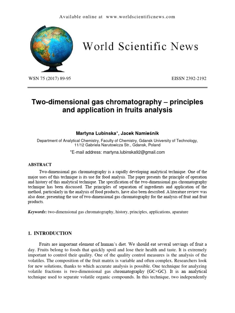 Two Dimensional Gas Chromatography | PDF | Chromatography | Gas Chromatography