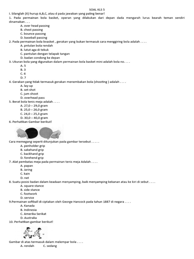 Soal SMT 1 Kls 5 | PDF