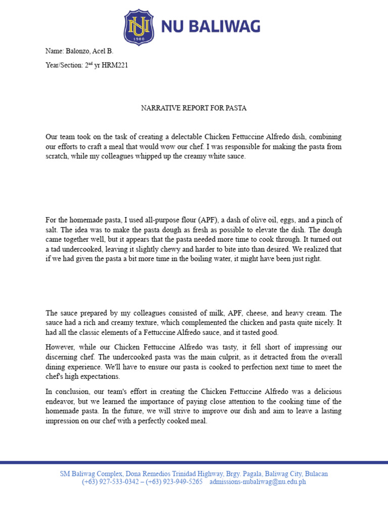 Narrative Pasta | PDF