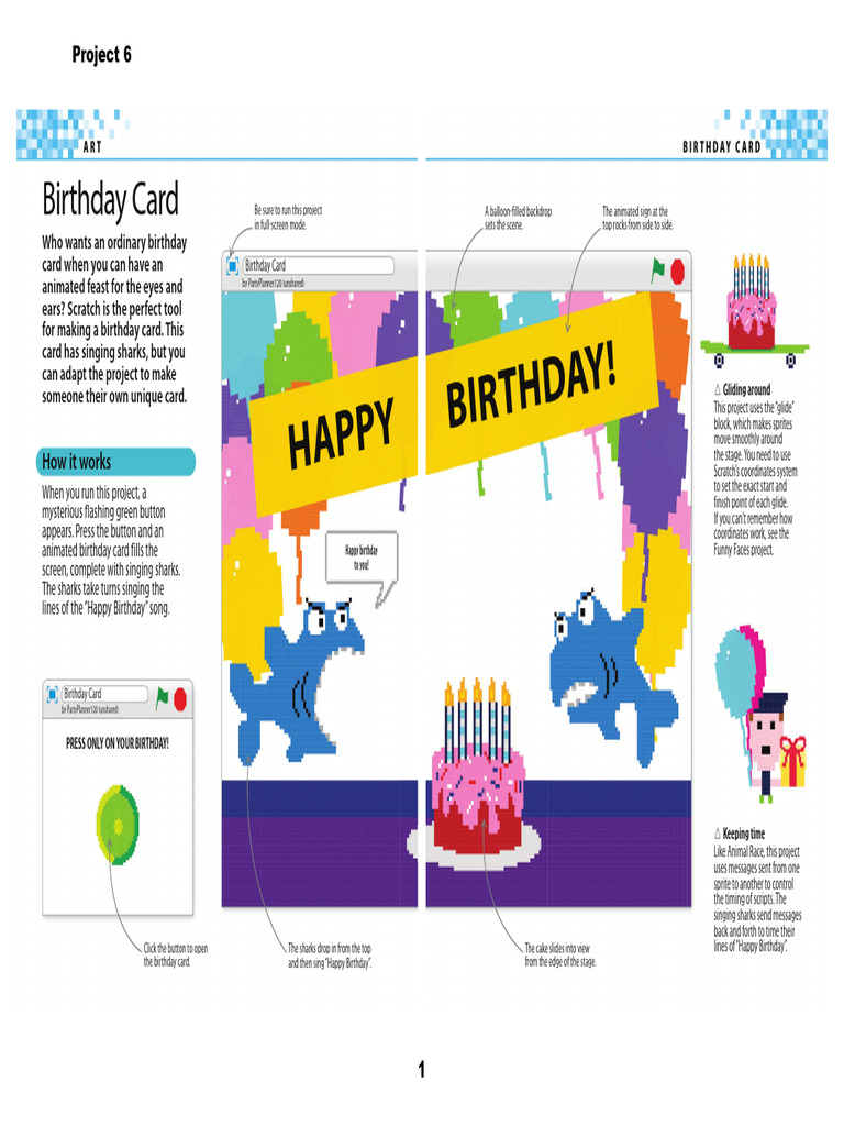 P6 - Birthday Card | PDF | Scratch (Programming Language) | Button ...
