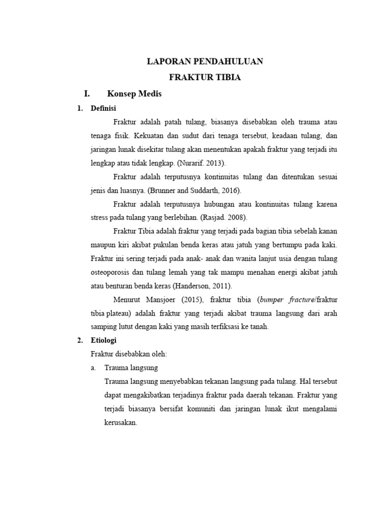LP Fraktur Tibia Bedah RENI | PDF | Olahraga & Rekreasi | Kesehatan ...