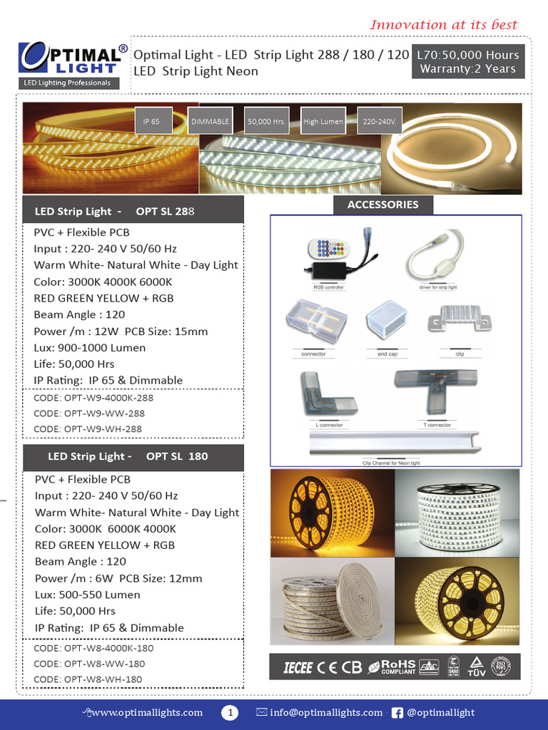 Strip Light Data Sheet - PDF - 1 | PDF