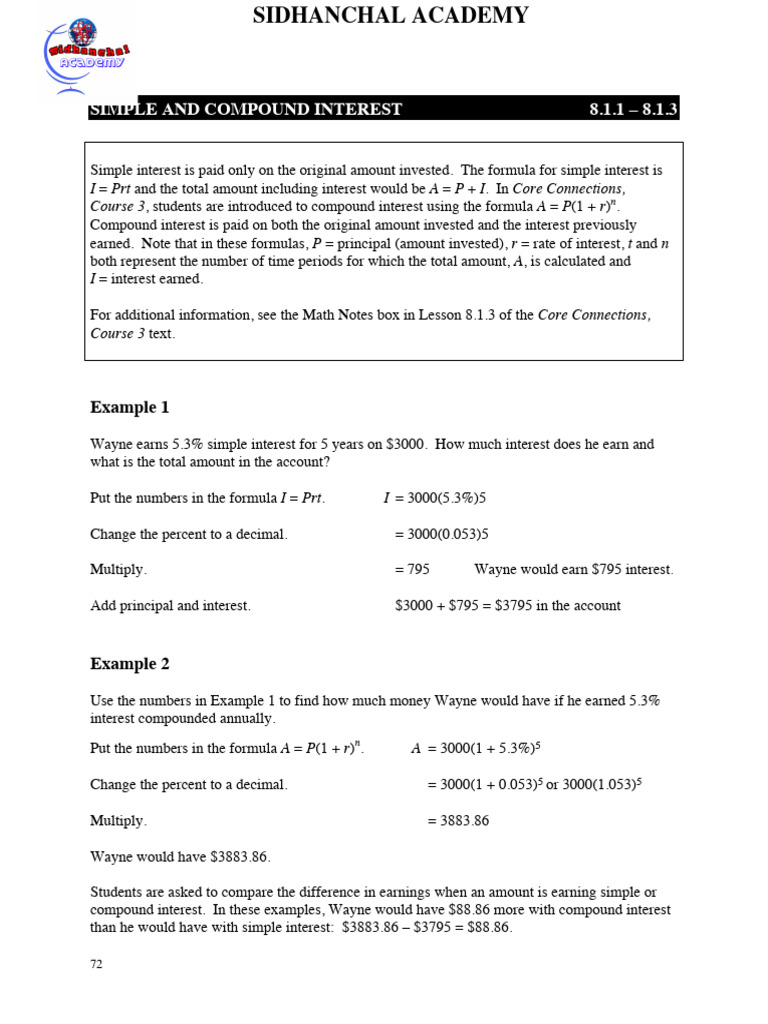 Compound and Simple Interest | PDF | Interest | Numbers