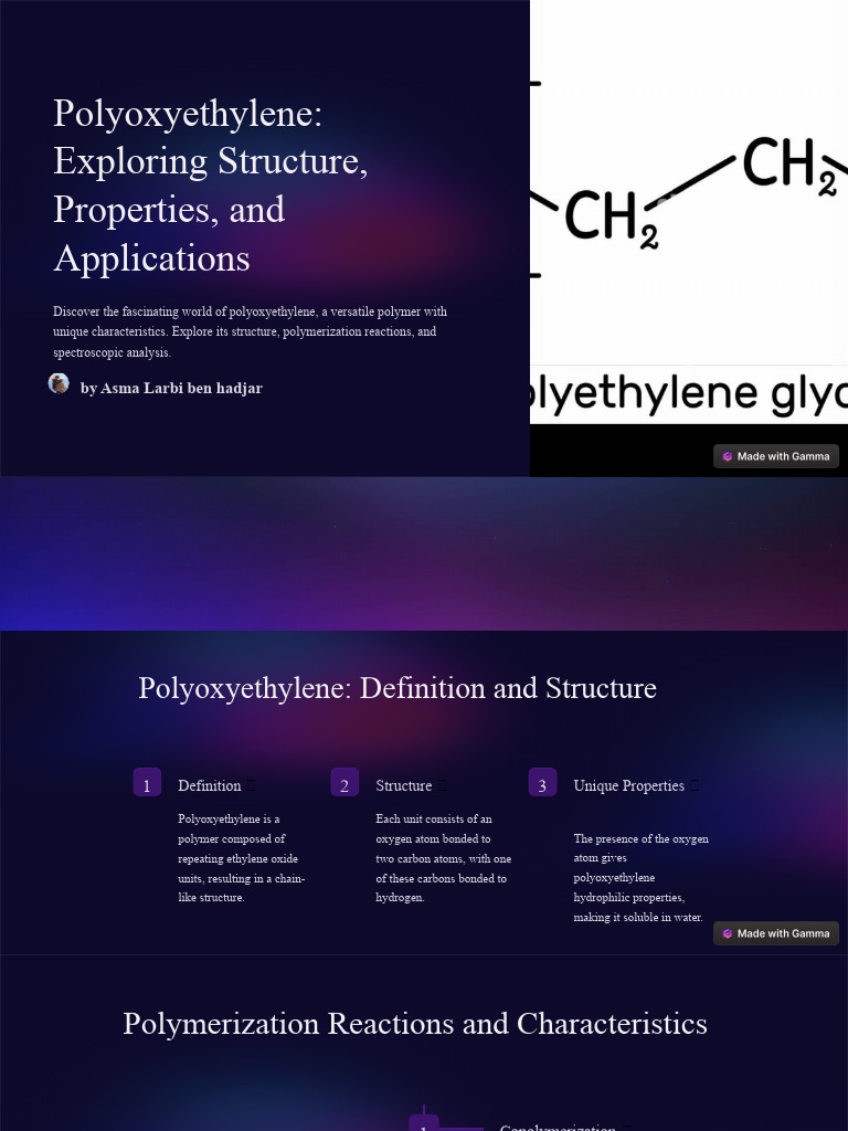 Polyoxyethylene Exploring Structure Properties and Applications | PDF ...