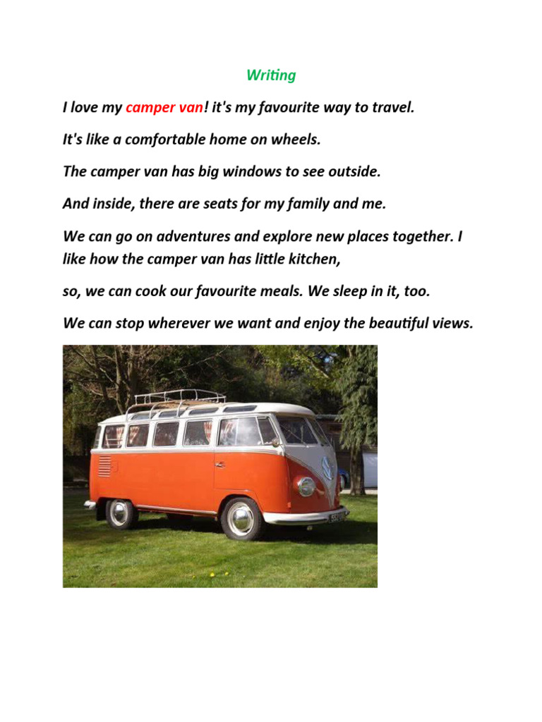 Camper Van Writing | PDF