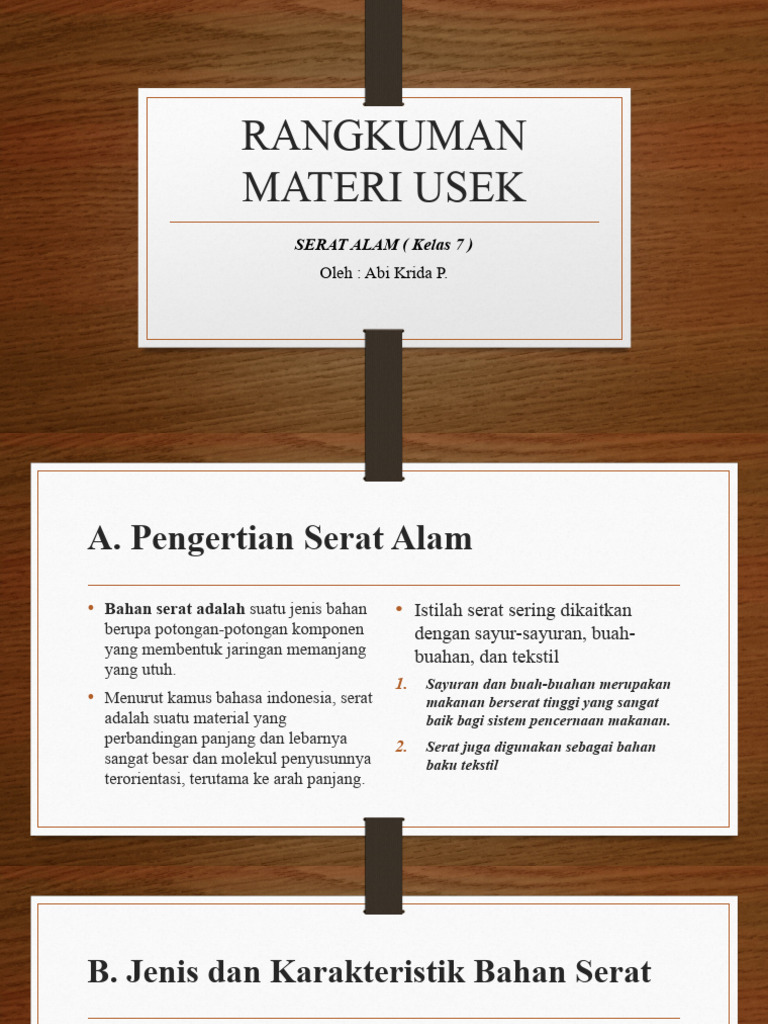 Kelas 7 1 Bahan Serat | PDF
