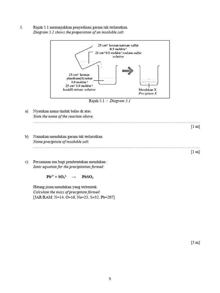 PPC SPM 2023 k2 BHGN A No 5-7 | PDF | Sodium | Sodium Chloride