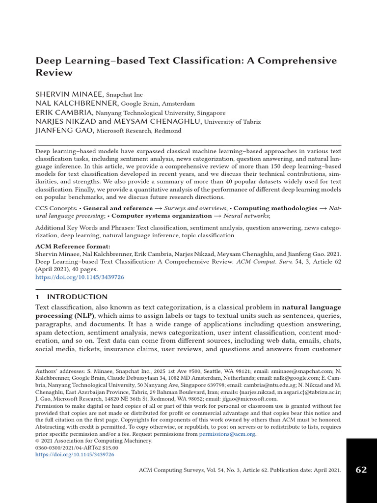 Classification Survey | PDF | Deep Learning | Machine Learning