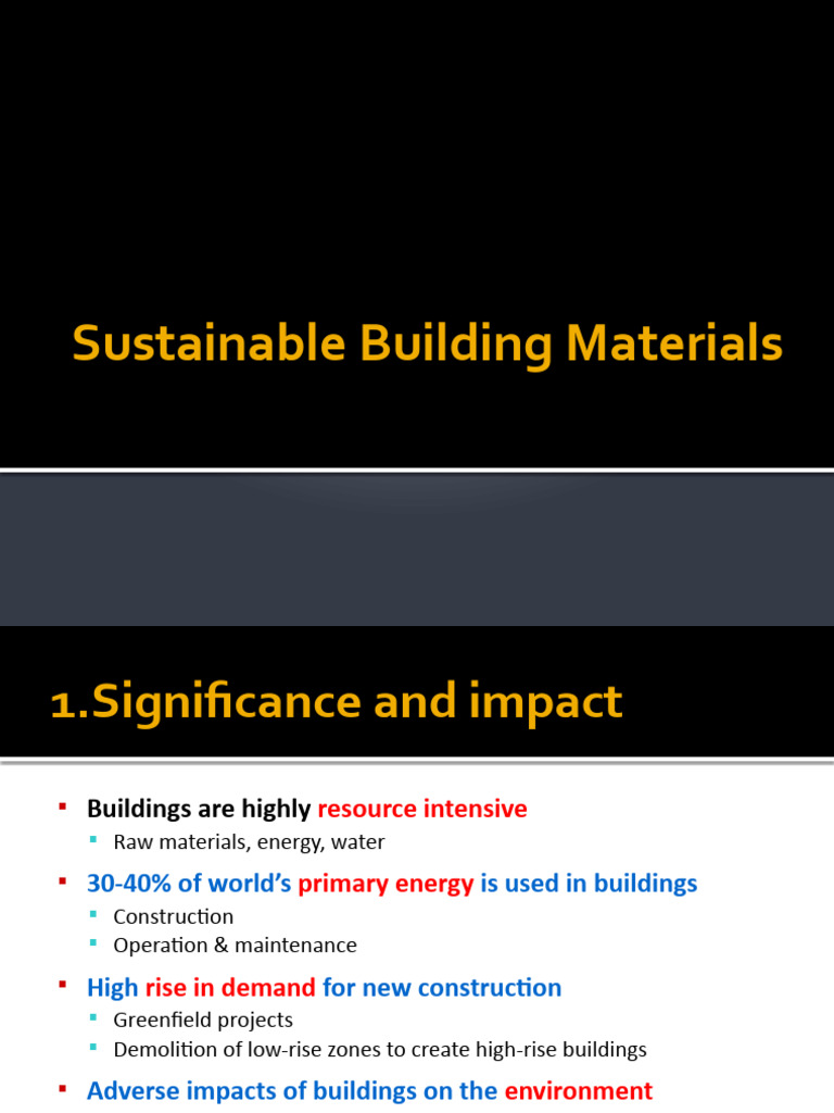 Sustainable Building Materials | PDF | Life Cycle Assessment | Green Building
