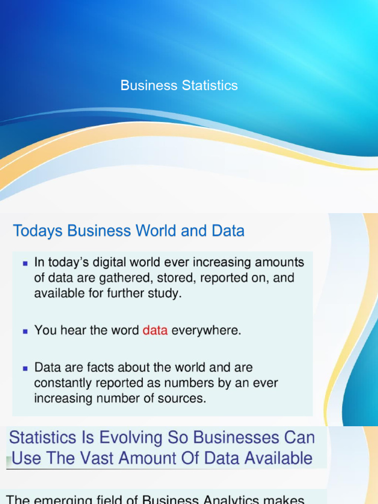 Businees Statistics Topic1 | PDF | Level Of Measurement | Statistics