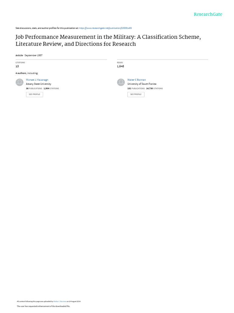 Job Performance Measurement in The Military A Clas | PDF | Performance ...