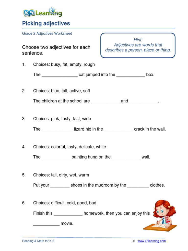 Grade 2 Using Adjectives A | PDF