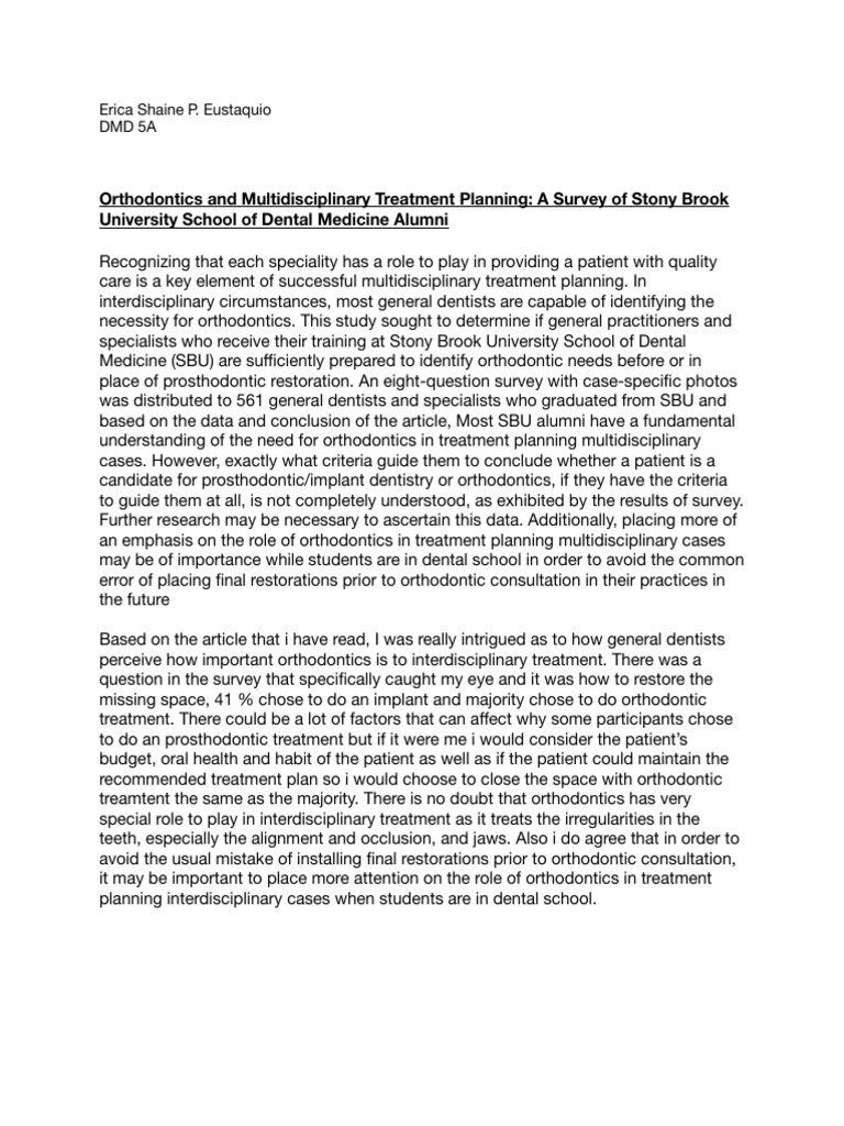 Reaction Paper Ortho | PDF | Orthodontics | Dentistry