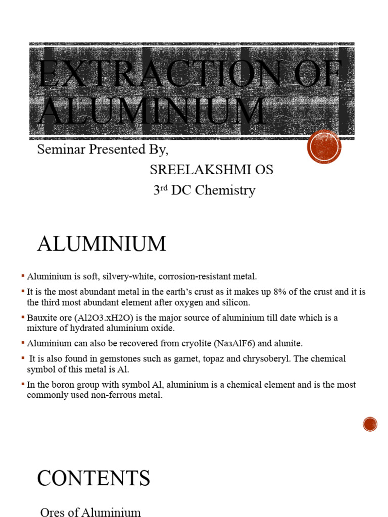Extraction of Aluminium | Download Free PDF | Aluminium | Aluminium Oxide