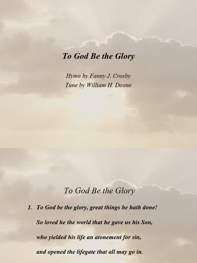 To God Be The Glory | PDF