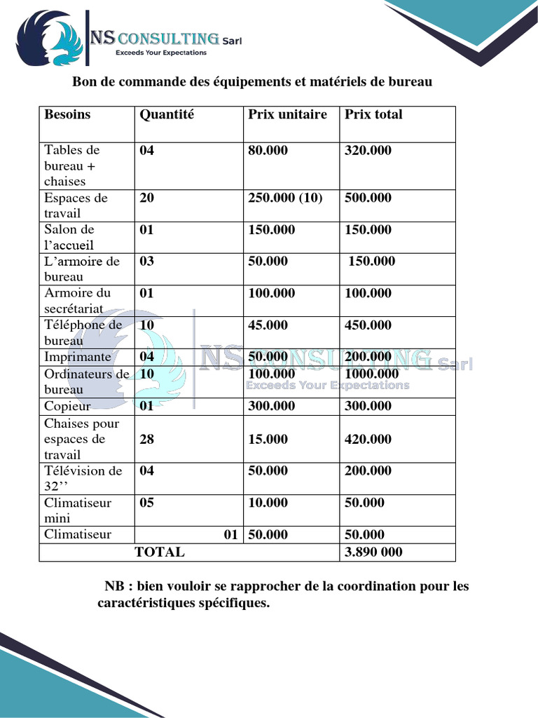 Bon de commande matériel de bureau | PDF | Maison et jardin