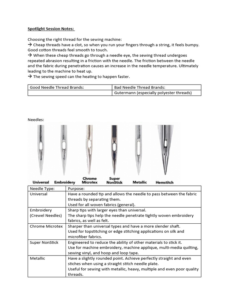 Spotlight Session Notes | PDF | Yarn | Textiles