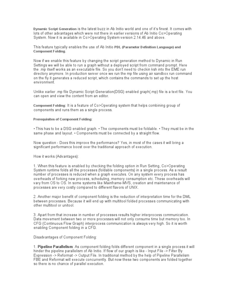 Dynamic Script Generation in Ab Initio | PDF | Command Line Interface ...