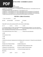 Economics Sample Paper for XI-XII | PDF | Money | Sustainable Development
