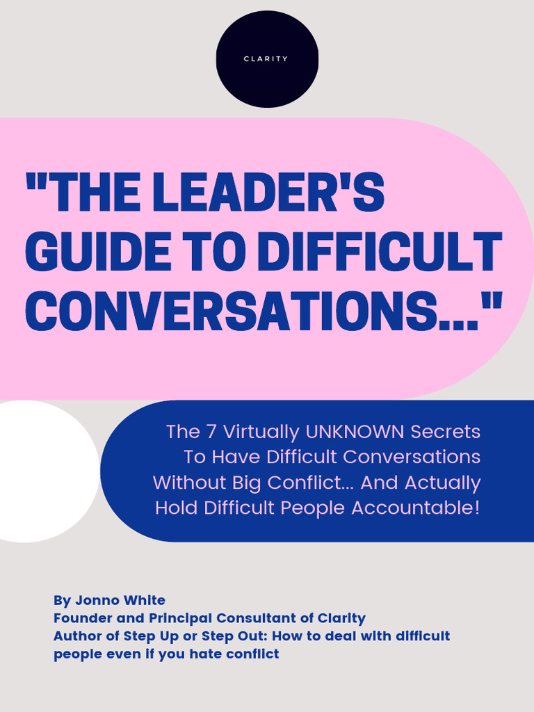 Leader's Guide to Difficult Conversations | PDF | Thermostat | Conversation