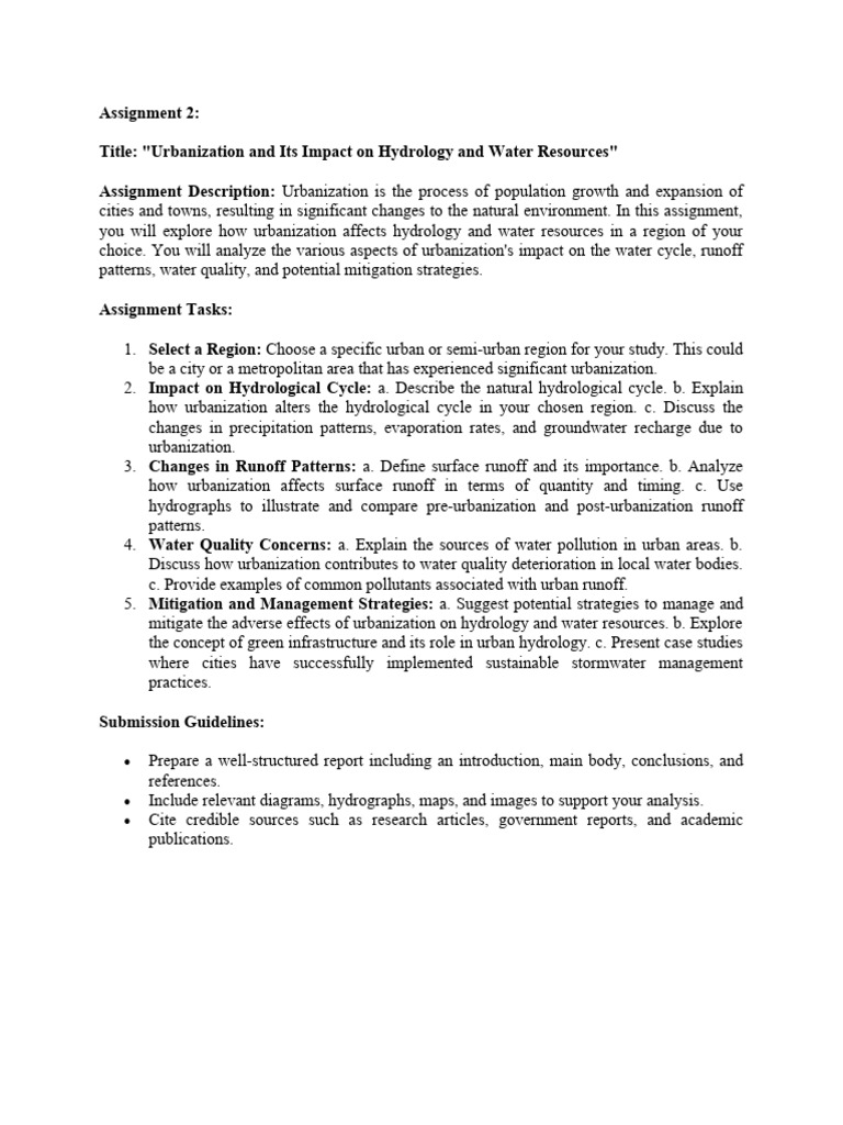 2 Assignment With Rubrics | PDF | Surface Runoff | Water Pollution