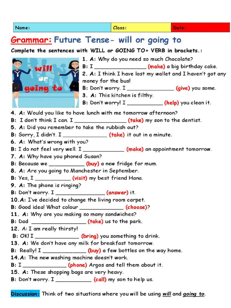 Worksheet Future Will and Going To | PDF