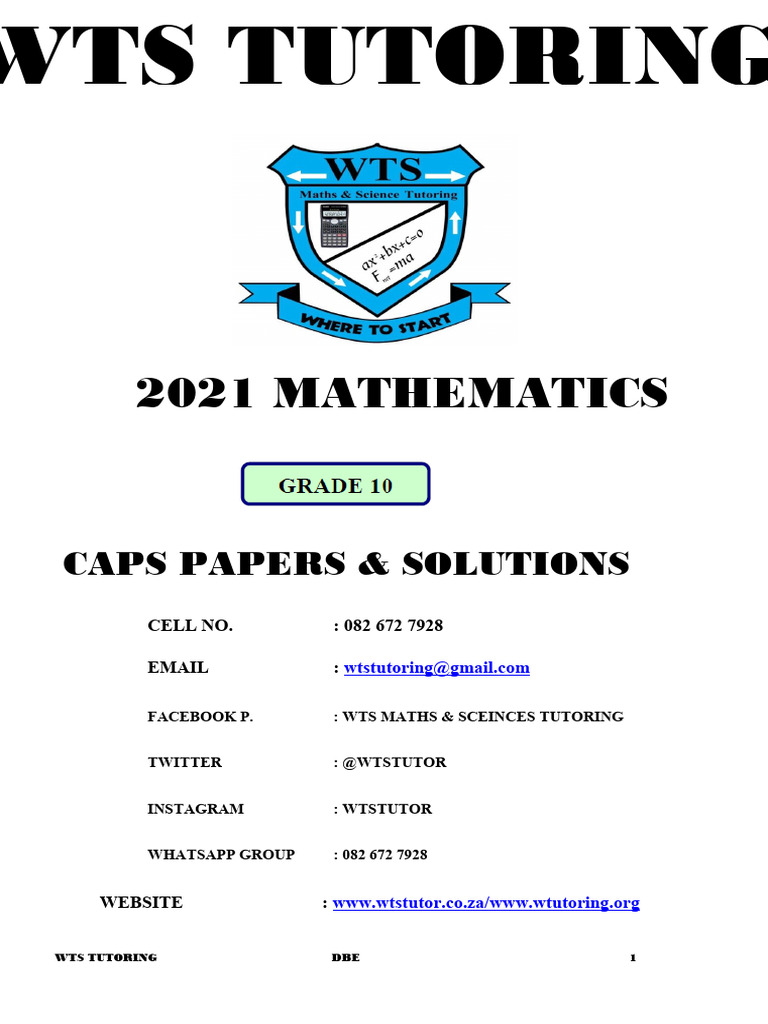 WTS Tutoring Mathematics Resources | PDF | Mathematics | Science