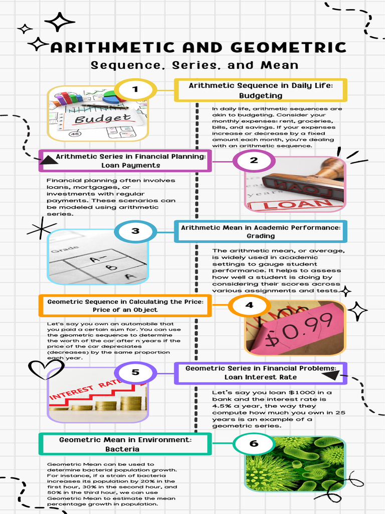 Arithmetic and Geometric Sequence Series and Mean | PDF | Interest | Mean