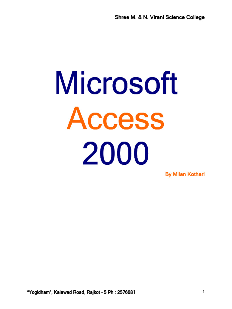 Access 2000 Overview and Features | PDF | Computers