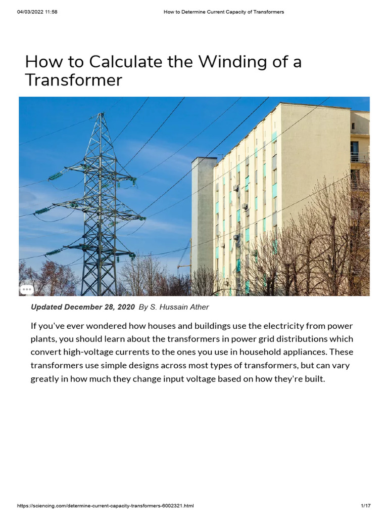 How To Determine Current Capacity of Transformers | PDF | Transformer ...