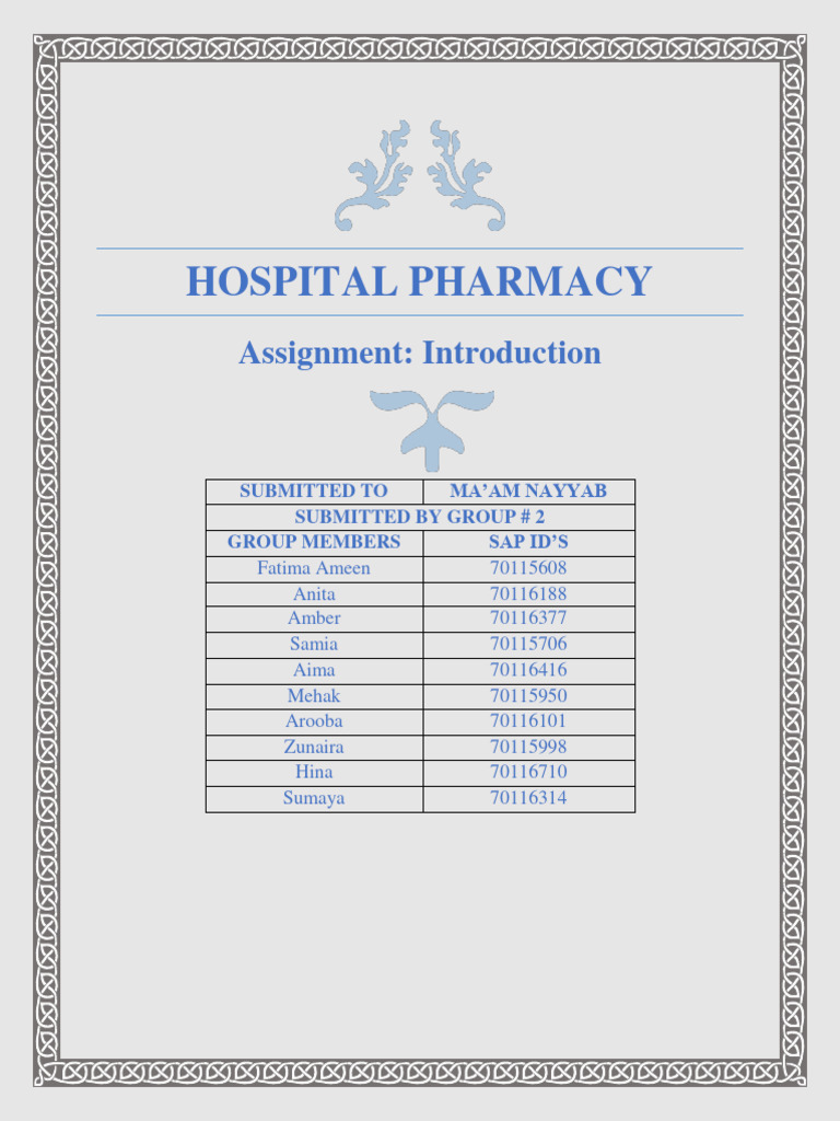 Fatima (Group Assignment) | PDF | Pharmacy | Medical Prescription