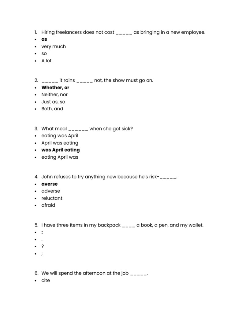 Fiverr Skill Test Question and Answer | PDF