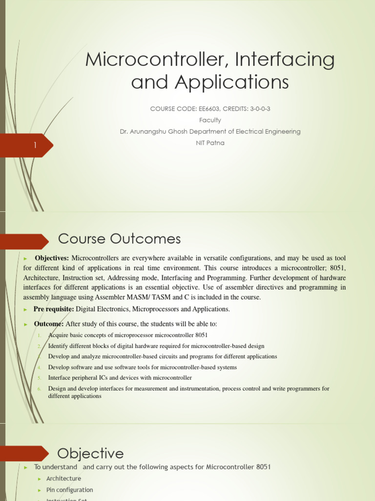 8051 Microcontroller Course Guide | PDF | Microcontroller | Central Processing Unit