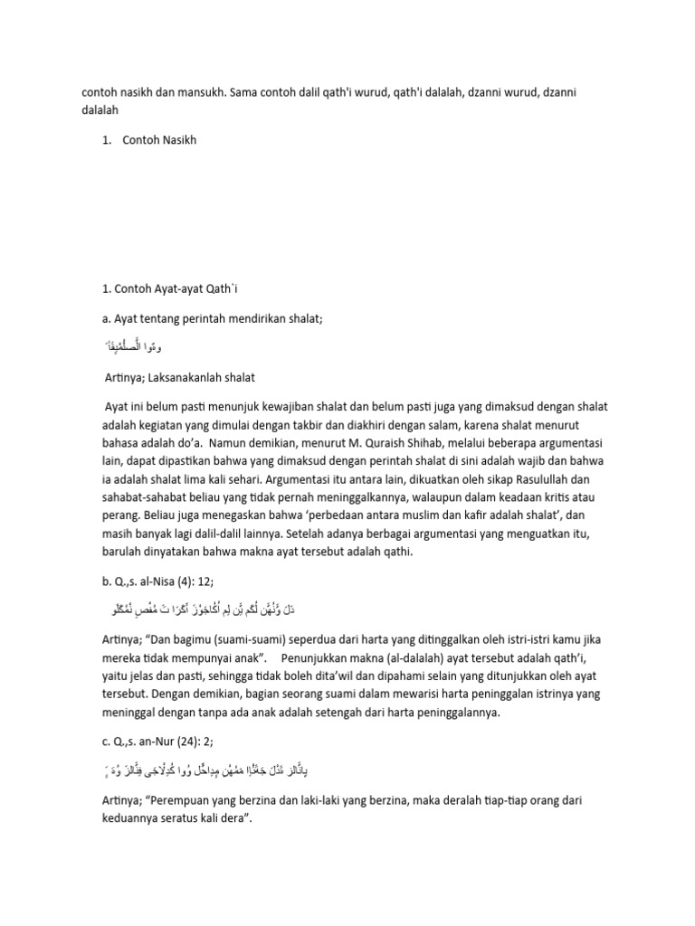 Contoh Nasikh Dan Mansukh | PDF