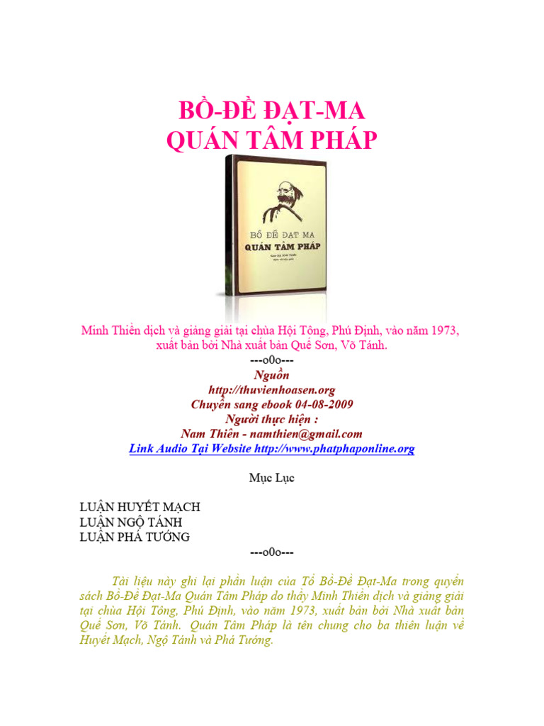 (Dantocking - Com) Bo de Dat Ma Quan Tam Phap TT Thich Minh Thien | PDF
