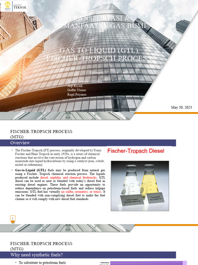GTL The Fischer-Tropsch Process - Trans & Gas Usage | PDF | Gas To ...