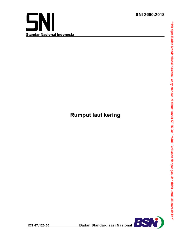 Product - SNI 2690-2018 RDS | PDF