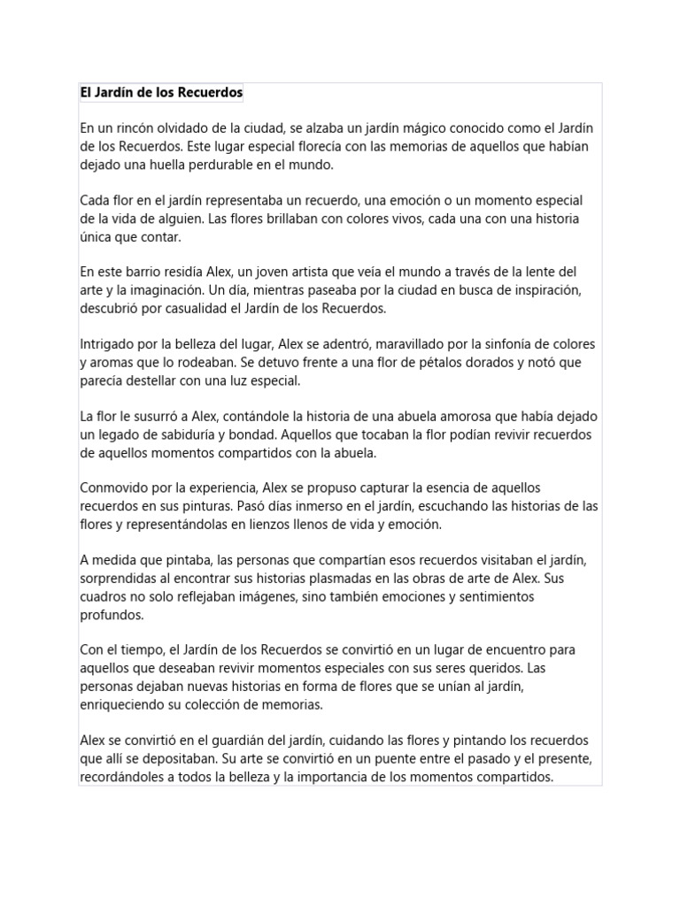 El Jardín de los Recuerdos | PDF