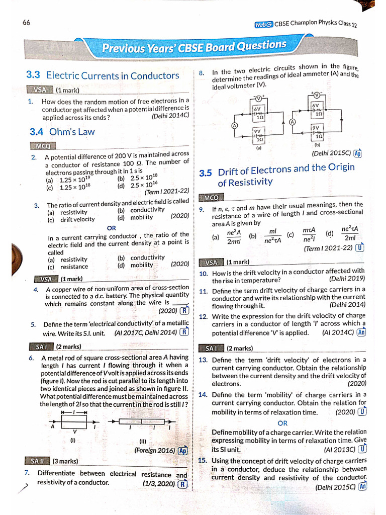 Current Electricity Imp Questions | PDF Current Electricity Imp Questions | PDF